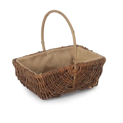 Red Hamper G0491 Wicker Small Rectangular Unpeeled Willow Garden Trug
