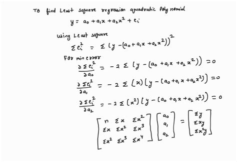 Answered Find The Least Squares Regression Quadratic Polynomial For