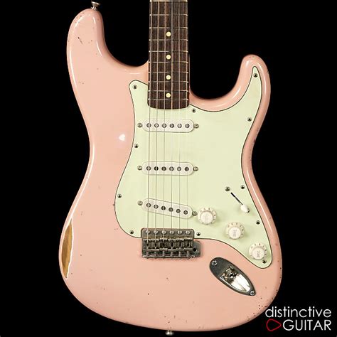 Iconic 62s Vintage Shell Pink Custom Strat Style Relic Guitar Reverb