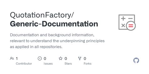 Github Quotationfactorygeneric Documentation Documentation And