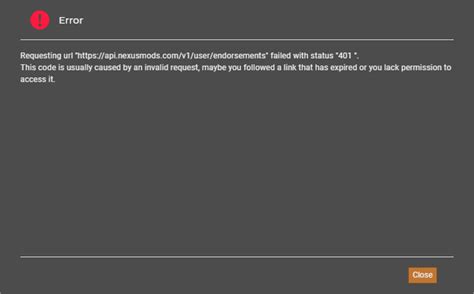 I Keep Getting This Error Whenever I Click Check For Mod Updates In Vortex Does Anybody Here