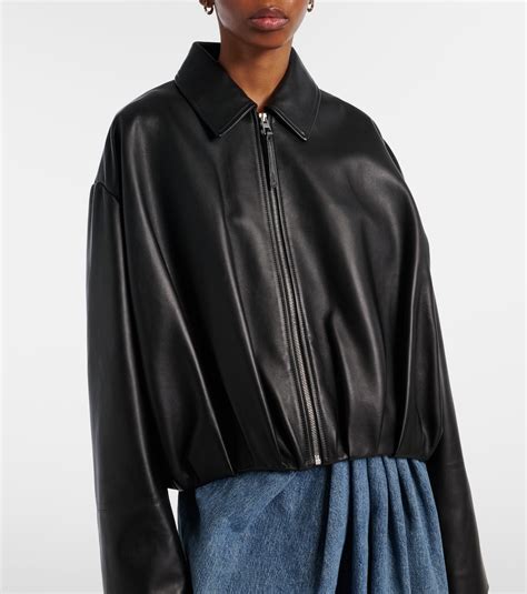 Leather Jacket In Black Loewe Mytheresa