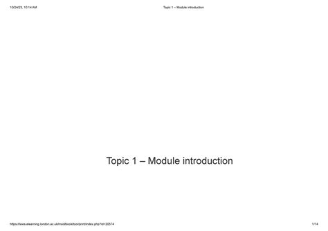 Topic 01 Module Introduction Topic 1 Module Introduction Site