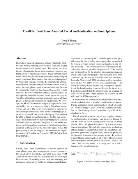 Pdf Trustfa Trustzone Assisted Facial Authentication On Smartphone