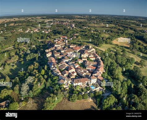Aerial View Of The Many Buildings Of The Medieval City Of Perouges