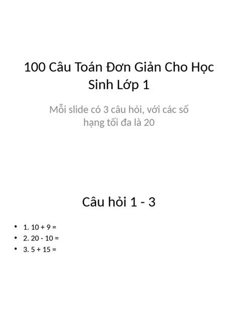 Simple Math Problems For First Grade Pdf
