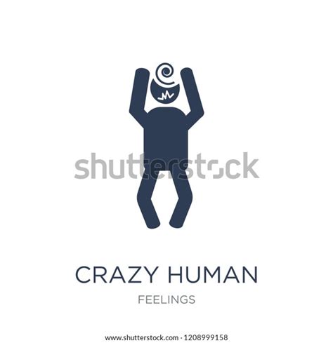 Crazy Human Icon Trendy Flat Vector Stock Vector Royalty Free