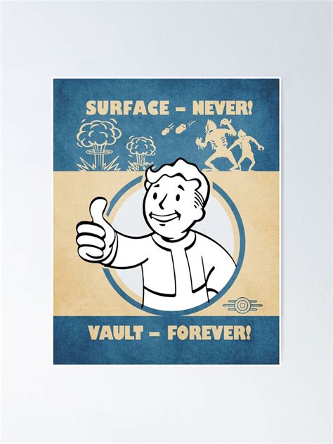 Fallout 4 Vault Boy Poster 114 ┃surface Never Vault Forever┃ Post