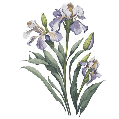 Premium Vector Vector Watercolor Bearded Iris Clipart Floral Bouquet