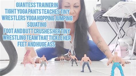 Hd Giantess Trainer In Tight Yoga Pants Teaches Tiny Wrestlers Yoga