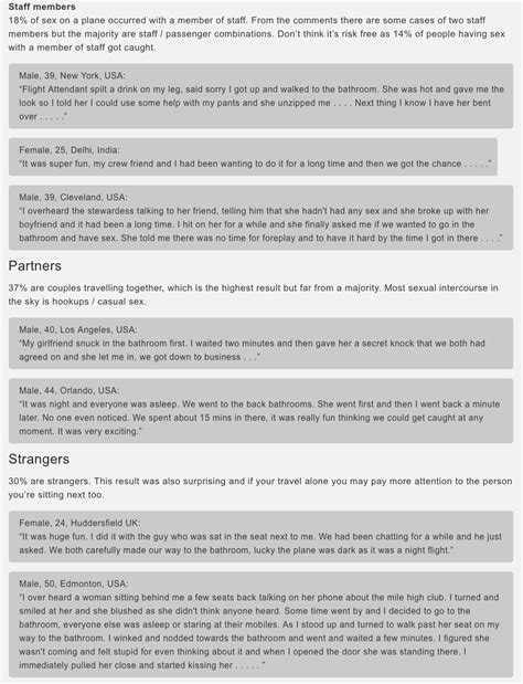 Survey Reveals Surprising Sex On A Plane Stats 30 W Stranger 18 W