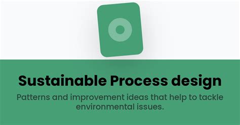 Sustainable Process Design