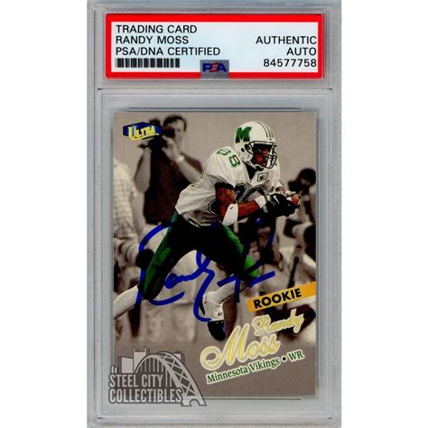 Randy Moss 1998 Fleer Ultra Gold Autograph Rookie Card Rc 207g Psa Dna