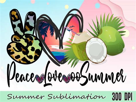 Peace Love Summer Sublimation Graphic By Watercolorarch · Creative Fabrica