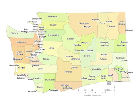 Map Of Washington State Cities Counties Washington St