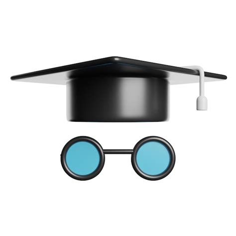 Graduation Cap And Glasses Premium Photo
