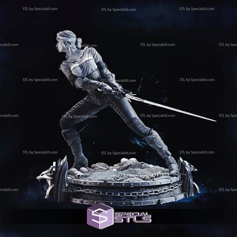 Ciri In Action D Printing Figurine The Witcher STL Files SpecialSTL