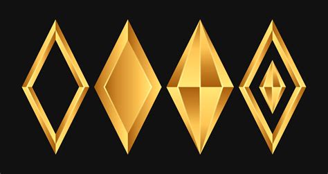 Golden Diamond Shape Vector Set 20277125 Vector Art At Vecteezy