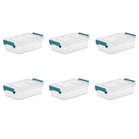 Sterilite 2 7 Qt Modular Latch Box Clear Set Of 6