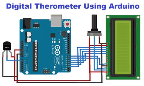 digital thermometer circuit diagram using microcontroller