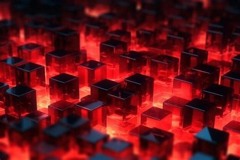 Premium Photo Cubes Background Red Glass Cube Pattern Geometric 3d