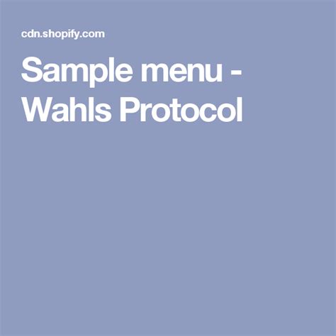 Sample Menu Wahls Protocol Zone Diet Zone Diet Recipes Diet