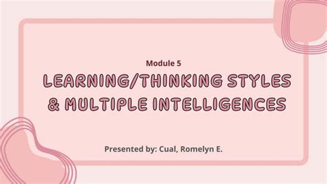 Learning Thinking Styles And Multiple Intelligences Pdf