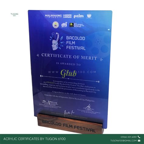 Acrylic Certificate Tugon 6100