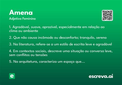 Amena Significado E Sinônimo Escrevaai