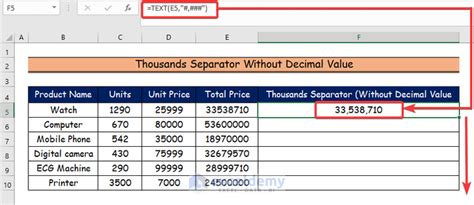 How To Add The Thousands Separator To An Excel Formula Exceldemy