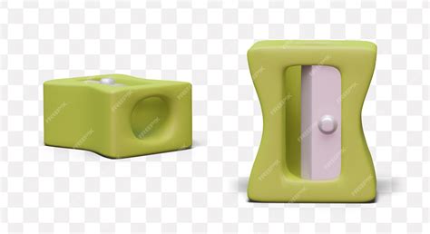 Premium Vector Realistic Pencil Sharpener Closeup Stationery Front