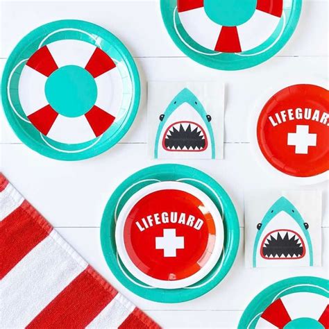 Lifeguard Paper Plates Beach Party Decor Pool Party Etsy