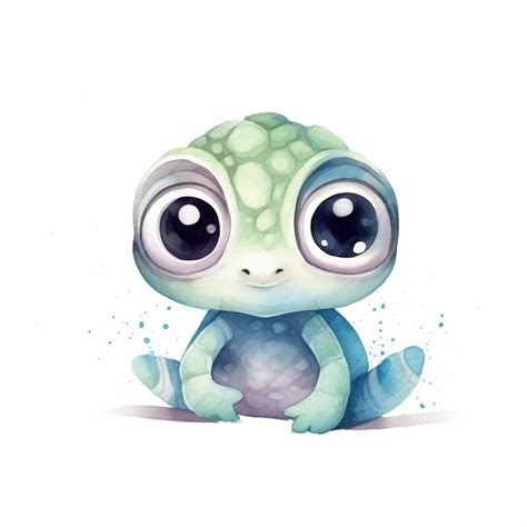 Une Grenouille Bébé Dessin Animé Mignon Avec De Grands Yeux Photo Premium