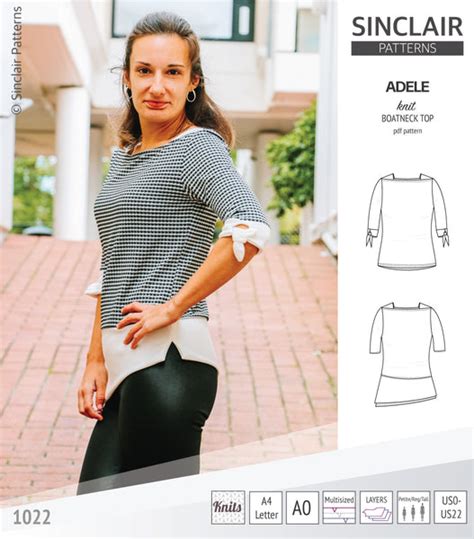 Adele Knit Boatneck Top Pdf Sinclair Patterns