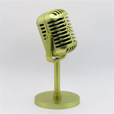 Lot Plastic Vintage Microphone Decor In Metallic Gold Color
