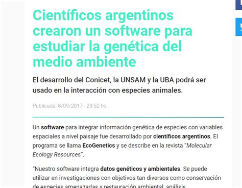 Tn Online Destacó El Trabajo De Leandro Roser Del Iib Intech Noticias Unsam