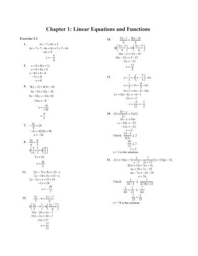 Linear Equations And Functions What Is A Linear Equation Trlp