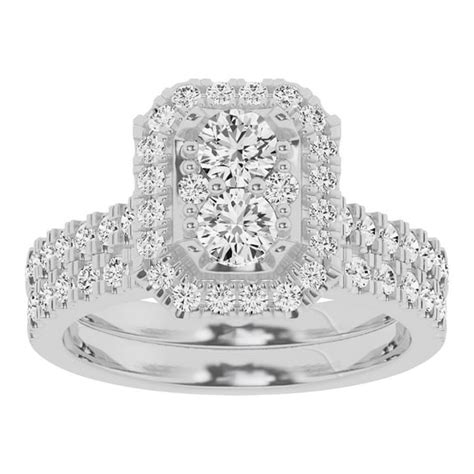 Unique Moments 10k White Gold 2 Carat Lab Grown Diamond Oval Bridal