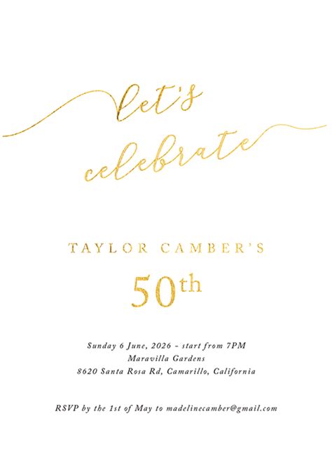 Surprise 50th Birthday Party Invitations Templates