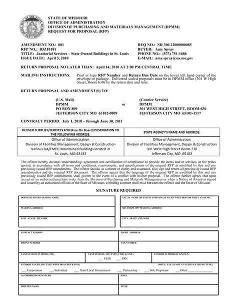 Rfp Document Template Docx