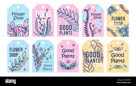 Labels With Flowers Set Stock Vector Image And Art Alamy