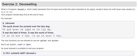 Solved Exercise 2 Devowelling Write A C Program Devowelc