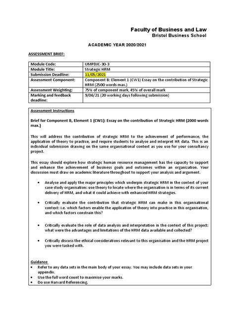 Assessment L3 Shrm Component B Cw1 2020 21 2 Pdf Human Resource