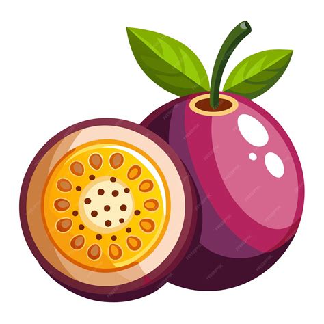 Passion Fruit Vector Illustration Isolated On White Background Premium Ai Generated Vector