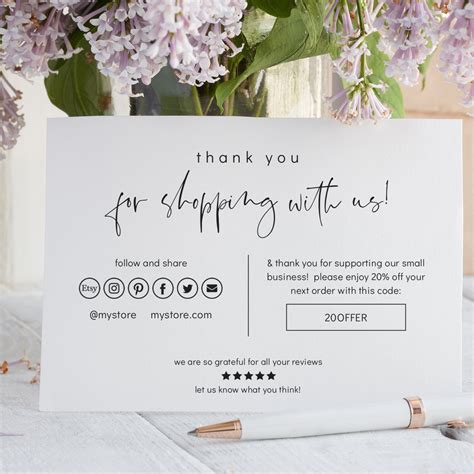 Thank You For Shopping Cards Free Printable At Sara Gardner Blog
