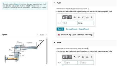 Solved The Bell Crank In Figure 1 Is Pinned At A And