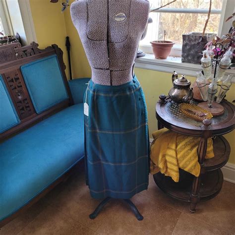 1970s Aljean Pleated Kilt Style Skirt In Teal Plaid With Etsy