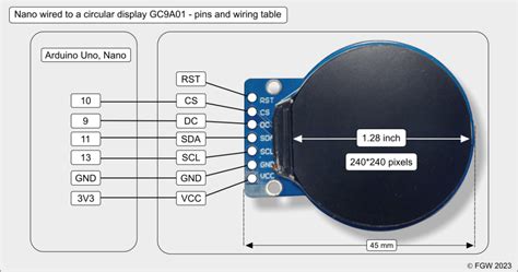 36 Arduino Nano And The Circular Gca901 240240 Pixel Tft Display