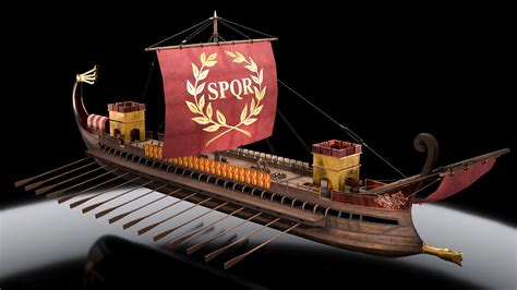 3d Model Roman Ship Galley Vr Ar Low Poly Cgtrader