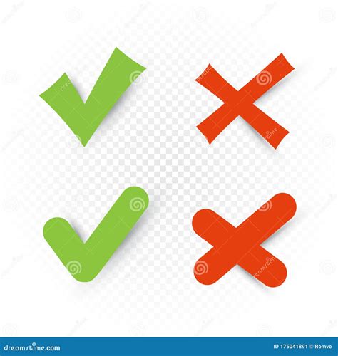 Yes And No Sign Symbols Set Stock Vector Illustration Of Complete